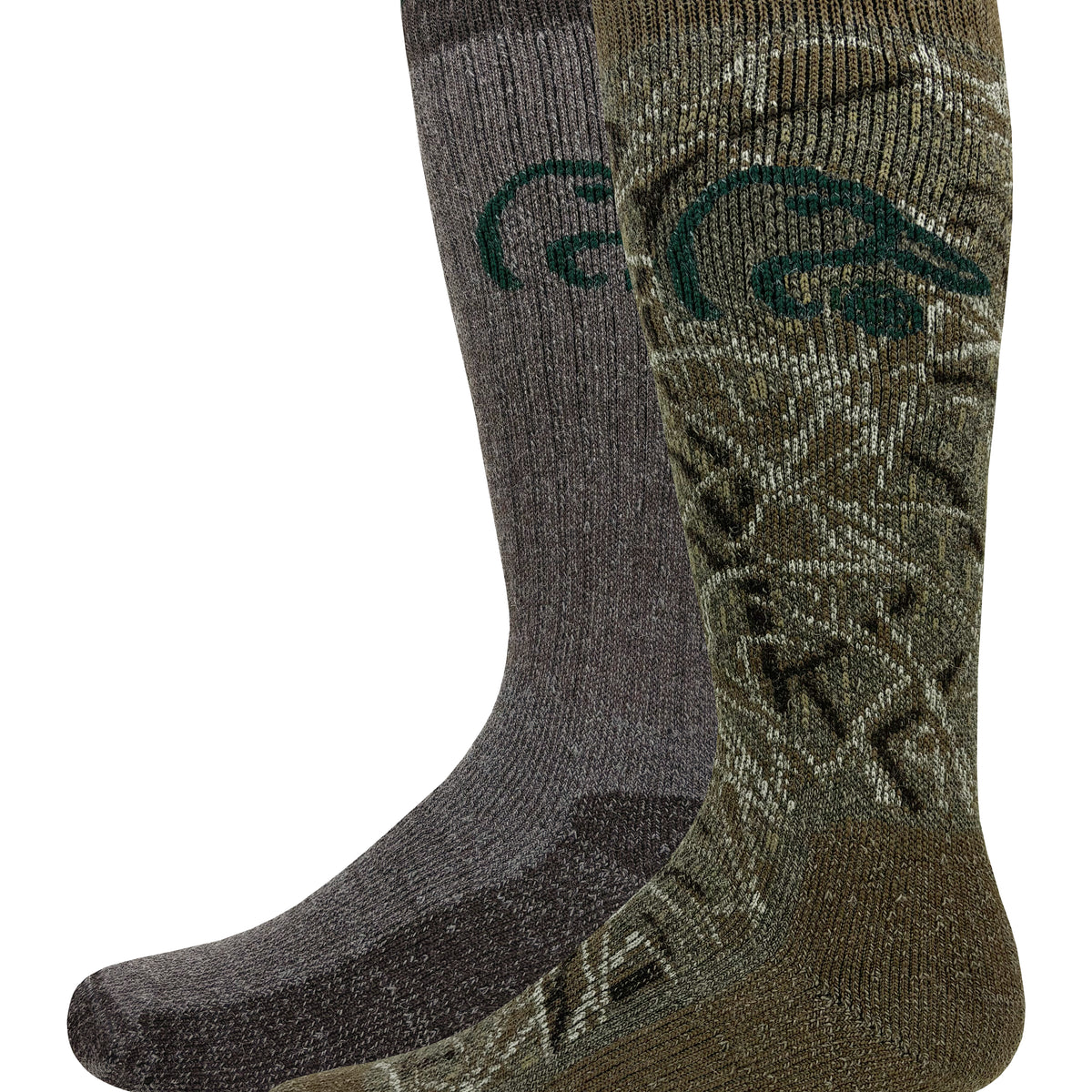 Ducks Unlimited Waterfowl Camo Merino Wool Blend Boot Sock 2 Pack ...