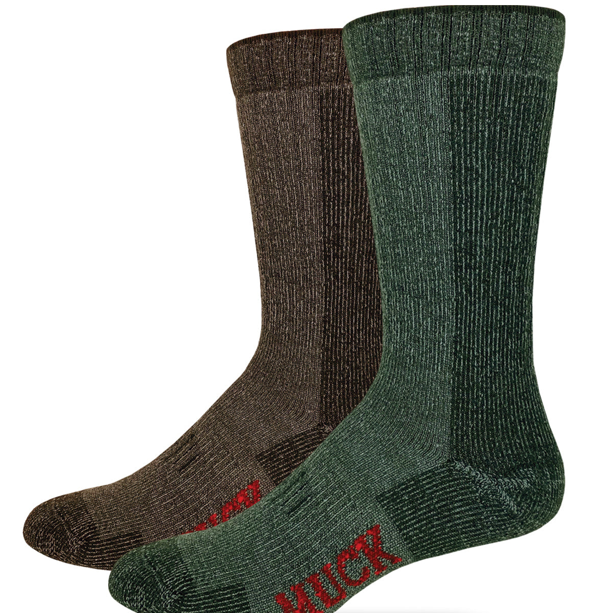 Muck Boot Mens Merino Wool Heavyweight Mid Calf Boot Socks 2 Pack ...