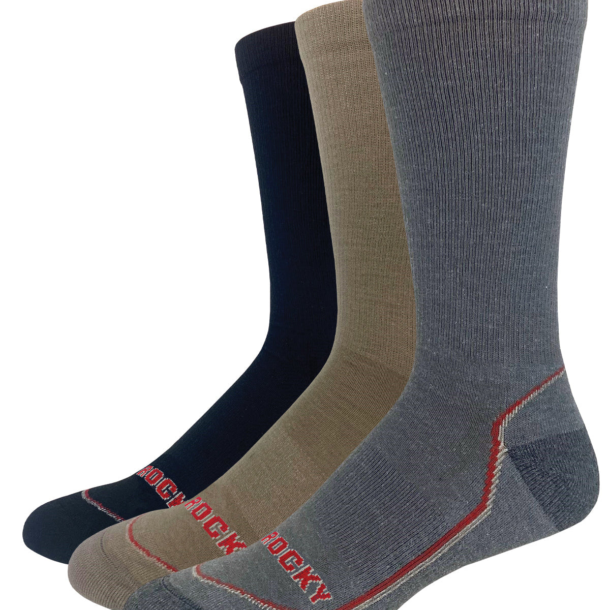 Rocky Mens Merino Wool Lightweight Year Round Crew Socks 1 Pair ...
