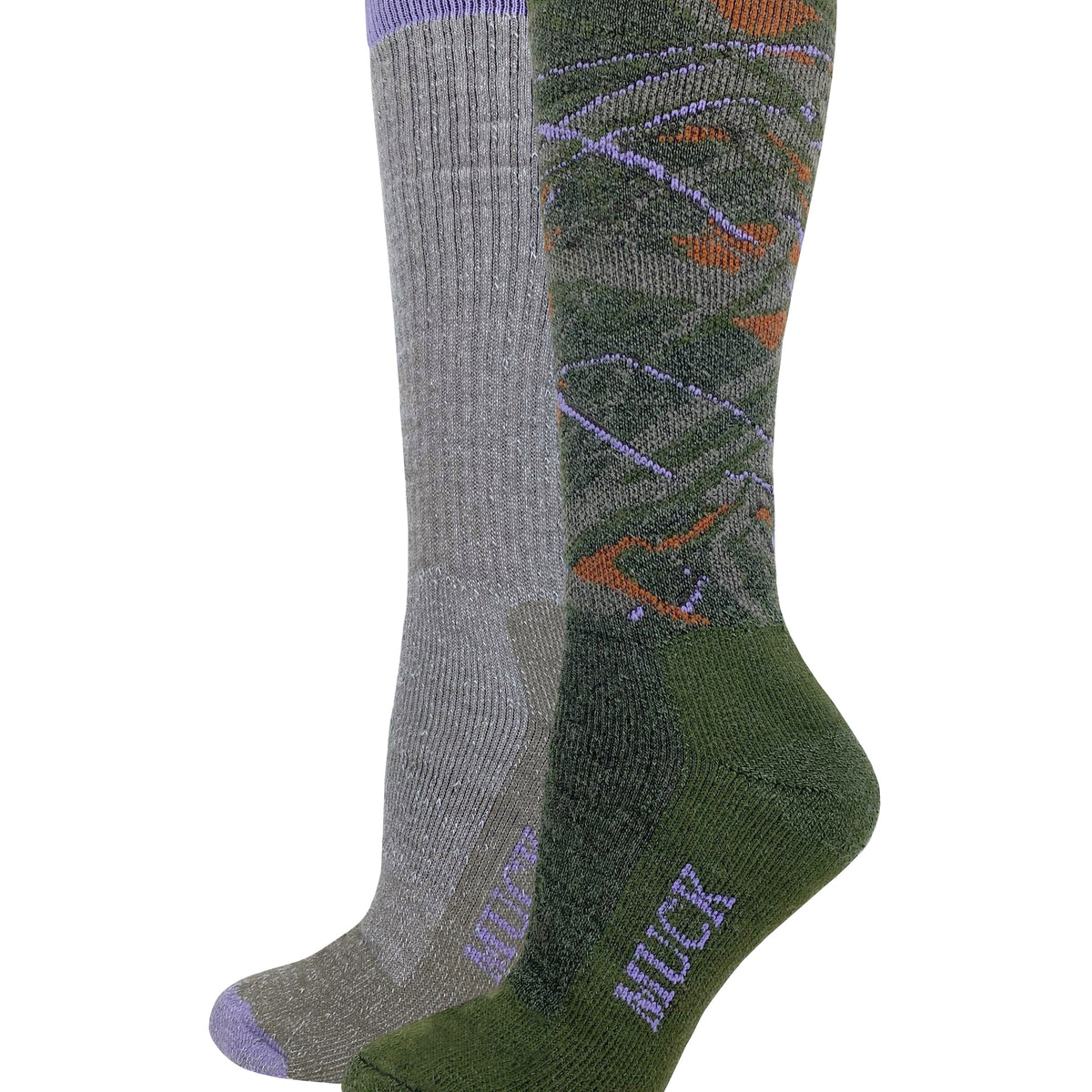 Muck Boot Ladies Merino Wool Blend Knee High Camo Boot Socks 2 Pack ...