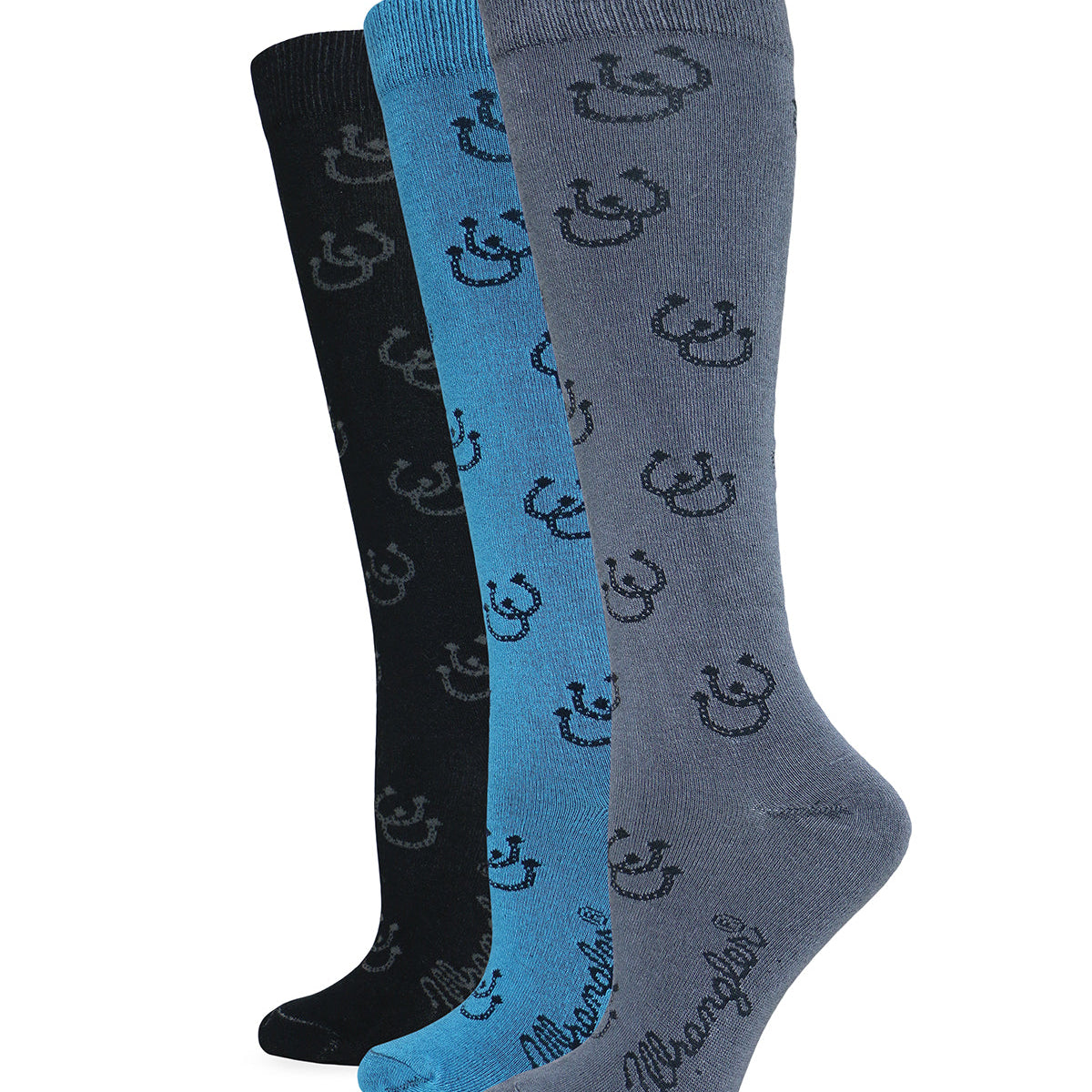Wrangler Ladies Horse Shoe Knee High Boot Socks 3 Pack – Carolina ...